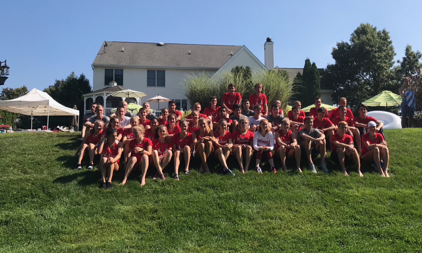 Marist Running: Monmouth XC meet: Post-race pool party at the Hendersons