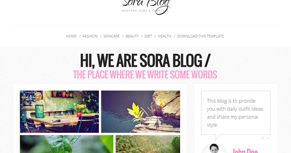 Sora Blog Blogger Template - Download Wordpress themes
