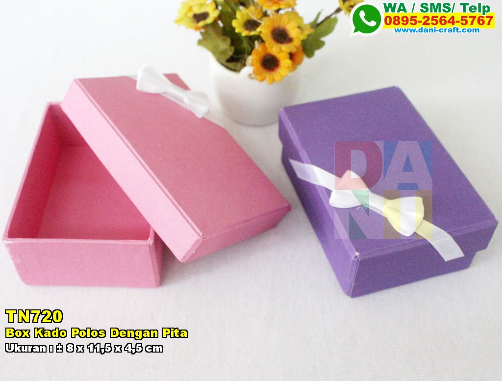 Box Kado Polos Dengan Pita | Souvenir Pernikahan