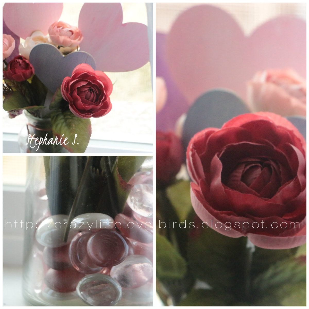 DIY: Easy valentine wreath and simple heart flower arrangements.