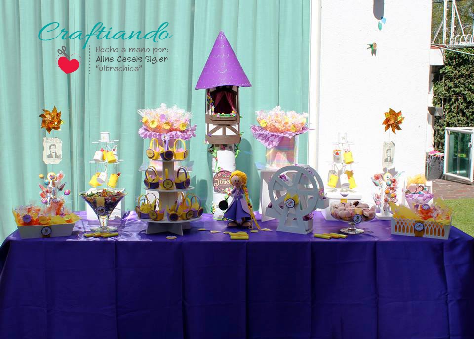 Dulces y Eventos: Fiesta temática rapunzel - mesa de dulces