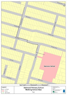 Balmoral TravelWise: Balmoral School Walking School Bus Map