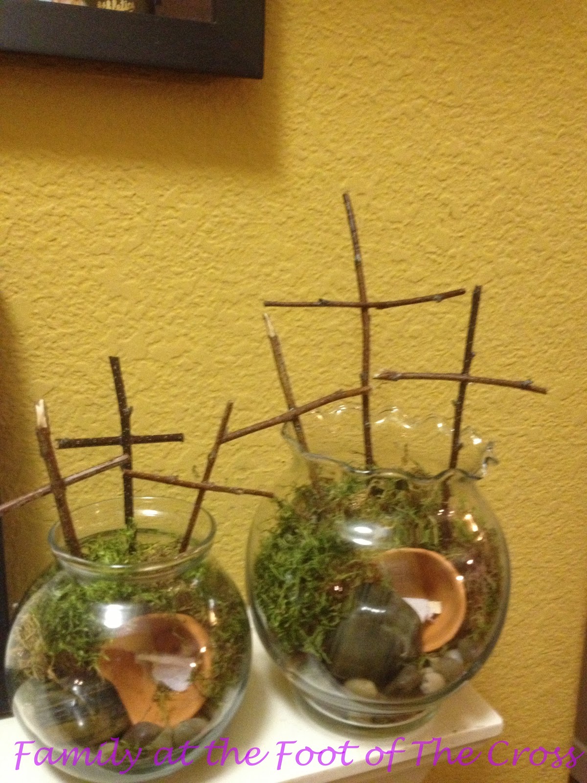 Family At The Foot Of The Cross: Resurrection Tomb Terrarium