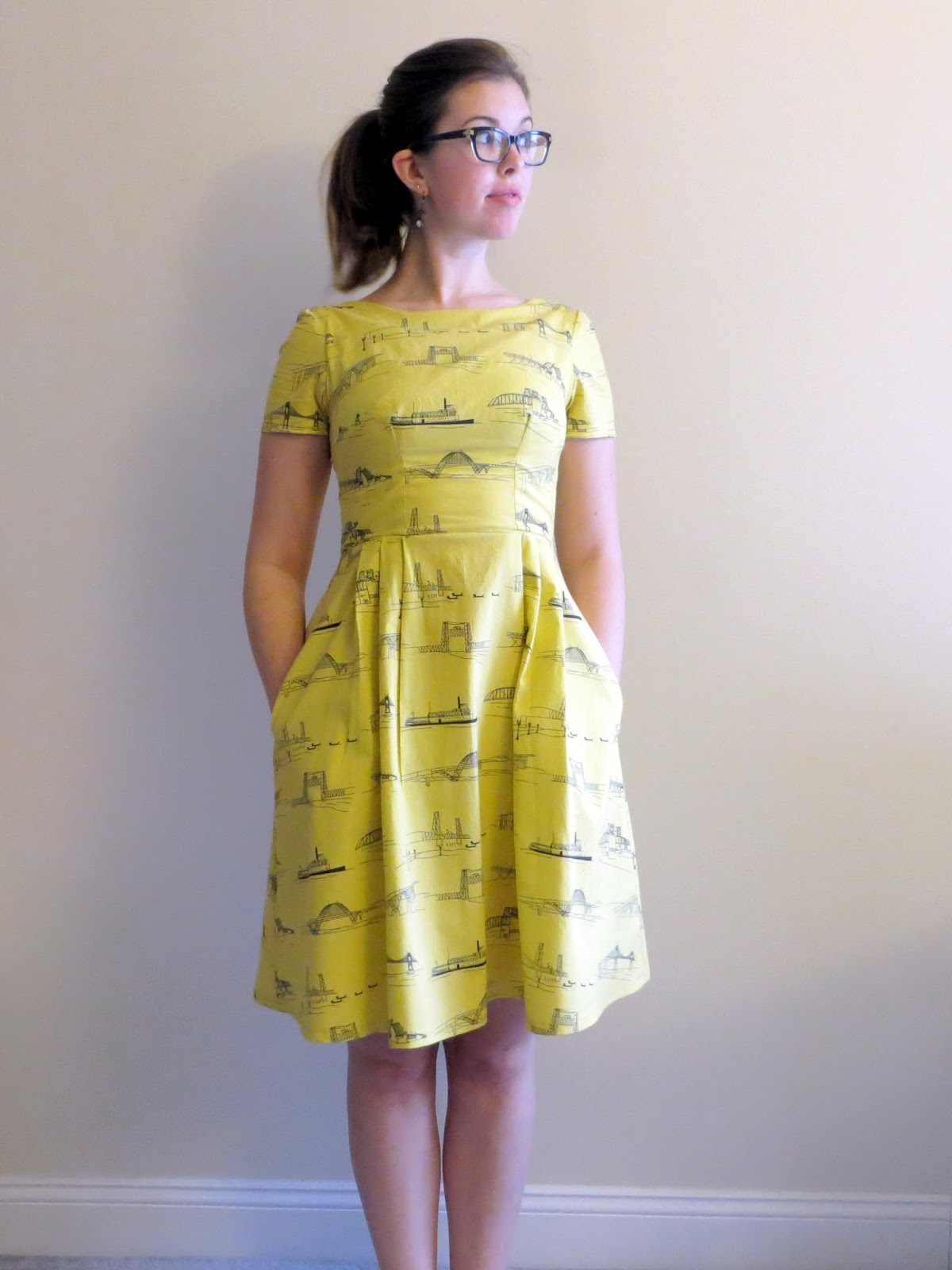 Yellow Bridges Dress (Emery + Simplicity 1419)