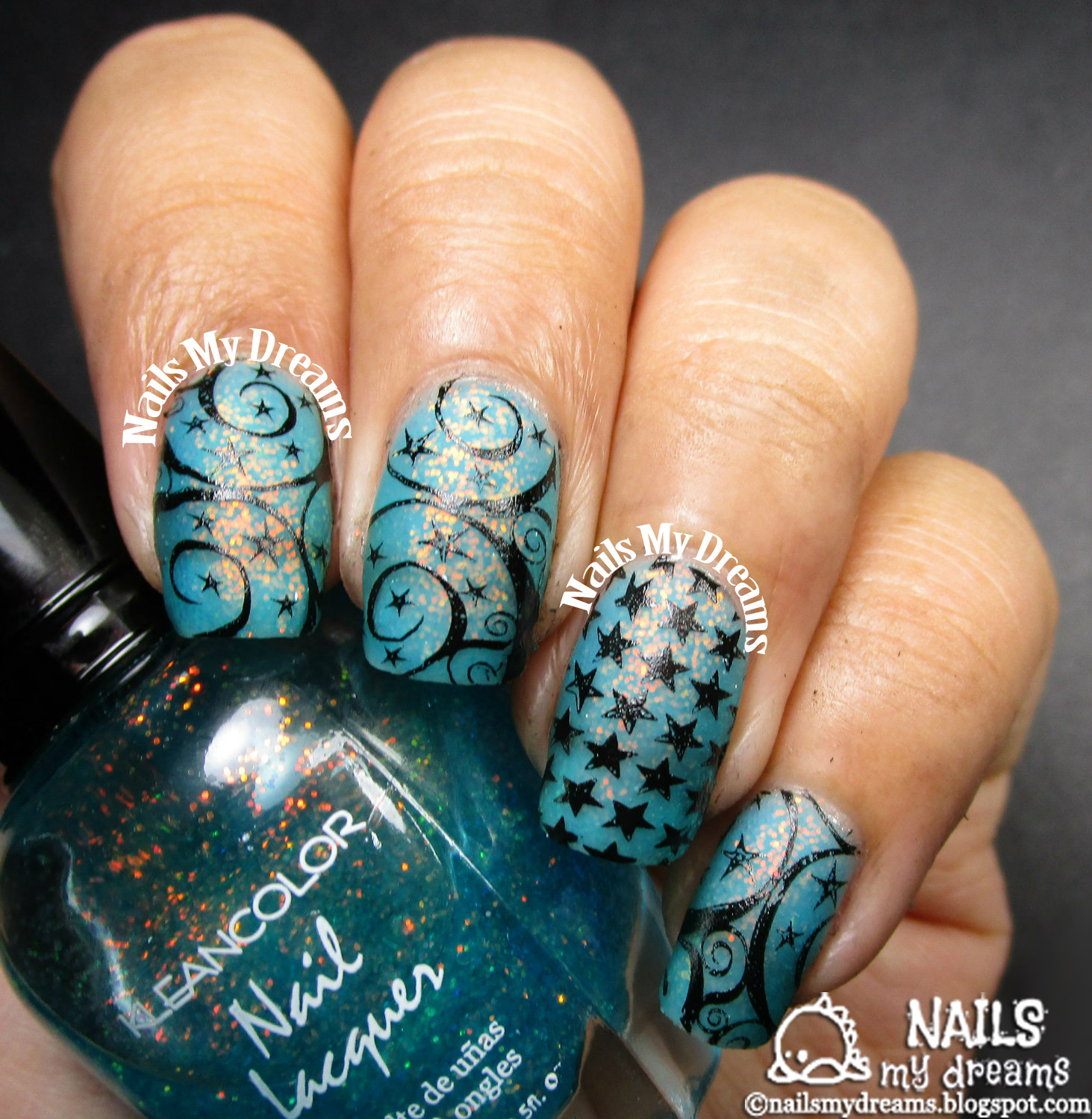 Nails My Dreams: Blue Stars Stamping Nail Art