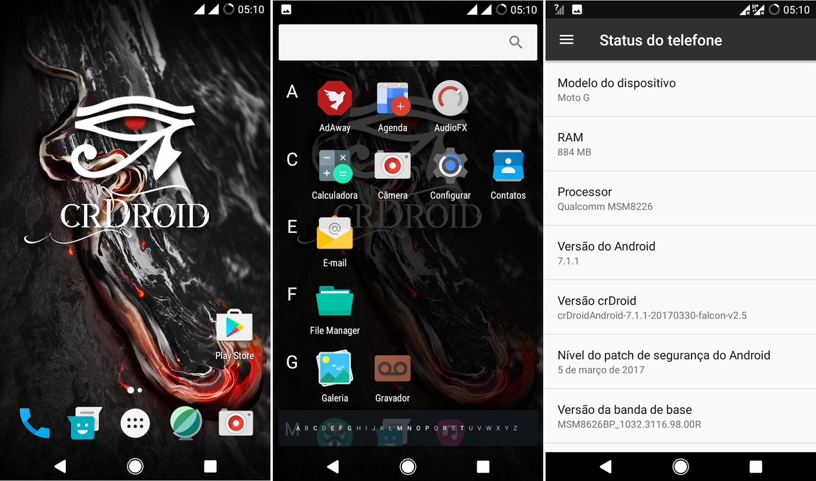 Projeto Moto G: ROM crDroid [Android 7.1.1] [Falcon]