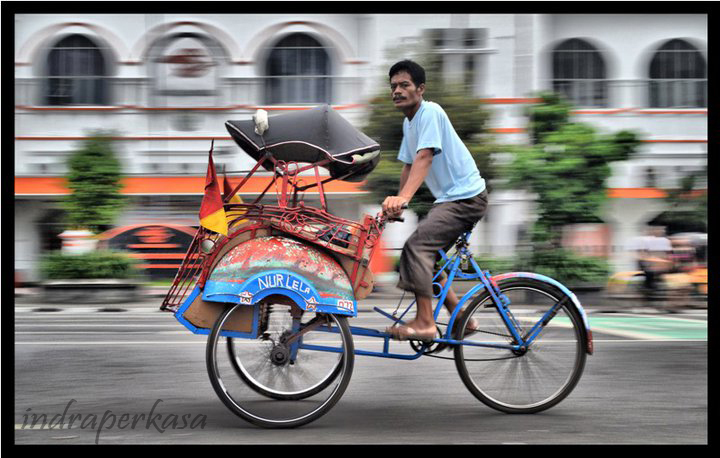 Most visited places in Yogyakarta: Pedicab "The Becak"