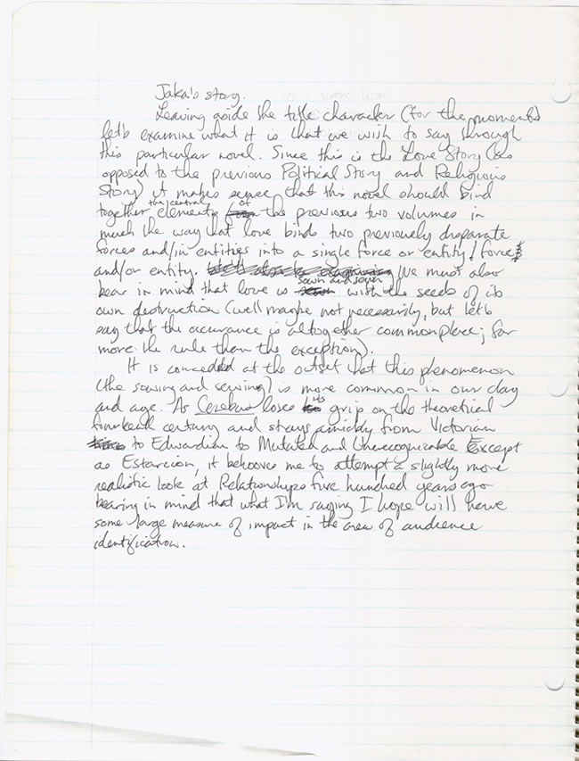 A MOMENT OF CEREBUS: Dave Sim's Notebooks: Jaka's Story