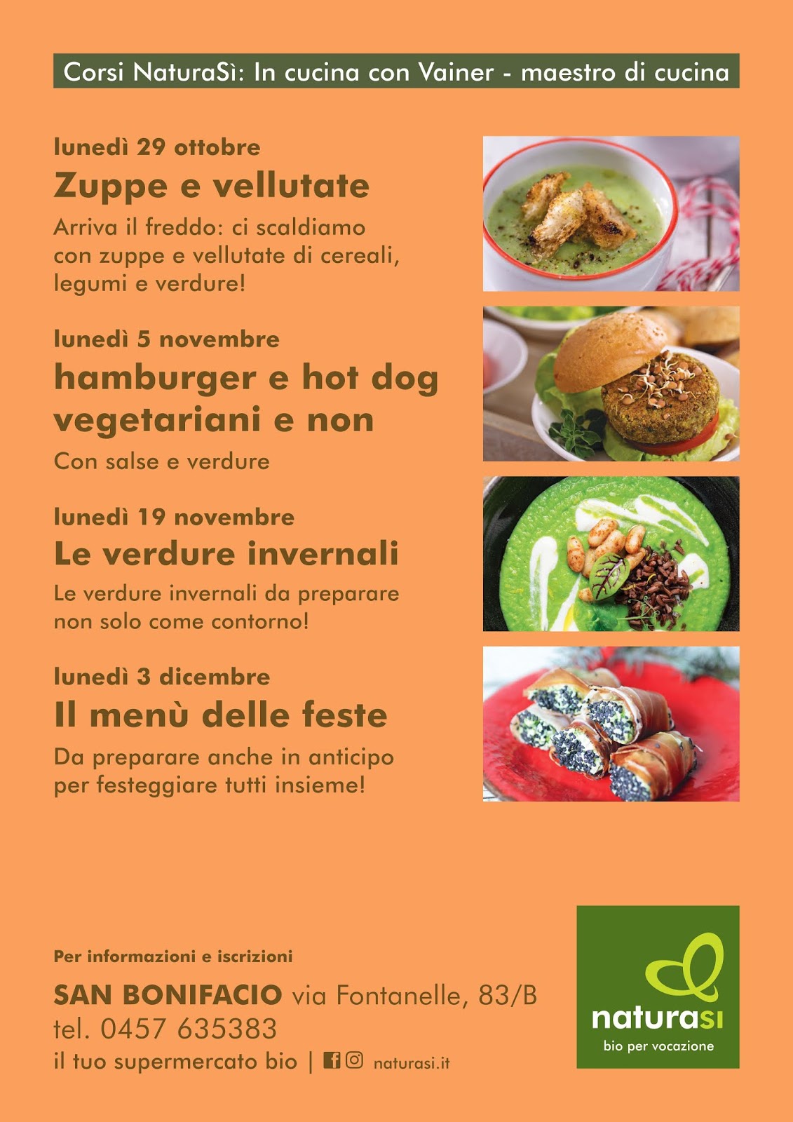 NaturaSì San Bonifacio: Corsi di cucina con Vainer Graziosi, a San ...
