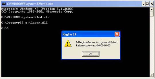 Mengatasi pesan error regsvr32 di windows 7 ~ Tutorial