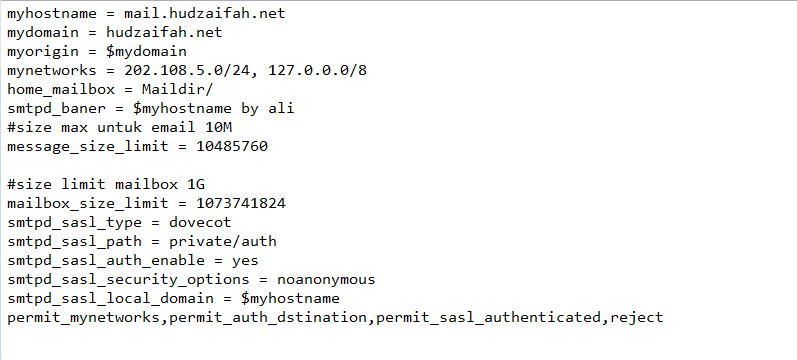 Lab 10.1 Instalasi Mail Server di Centos 7 dengan Postfix dan Dovecot