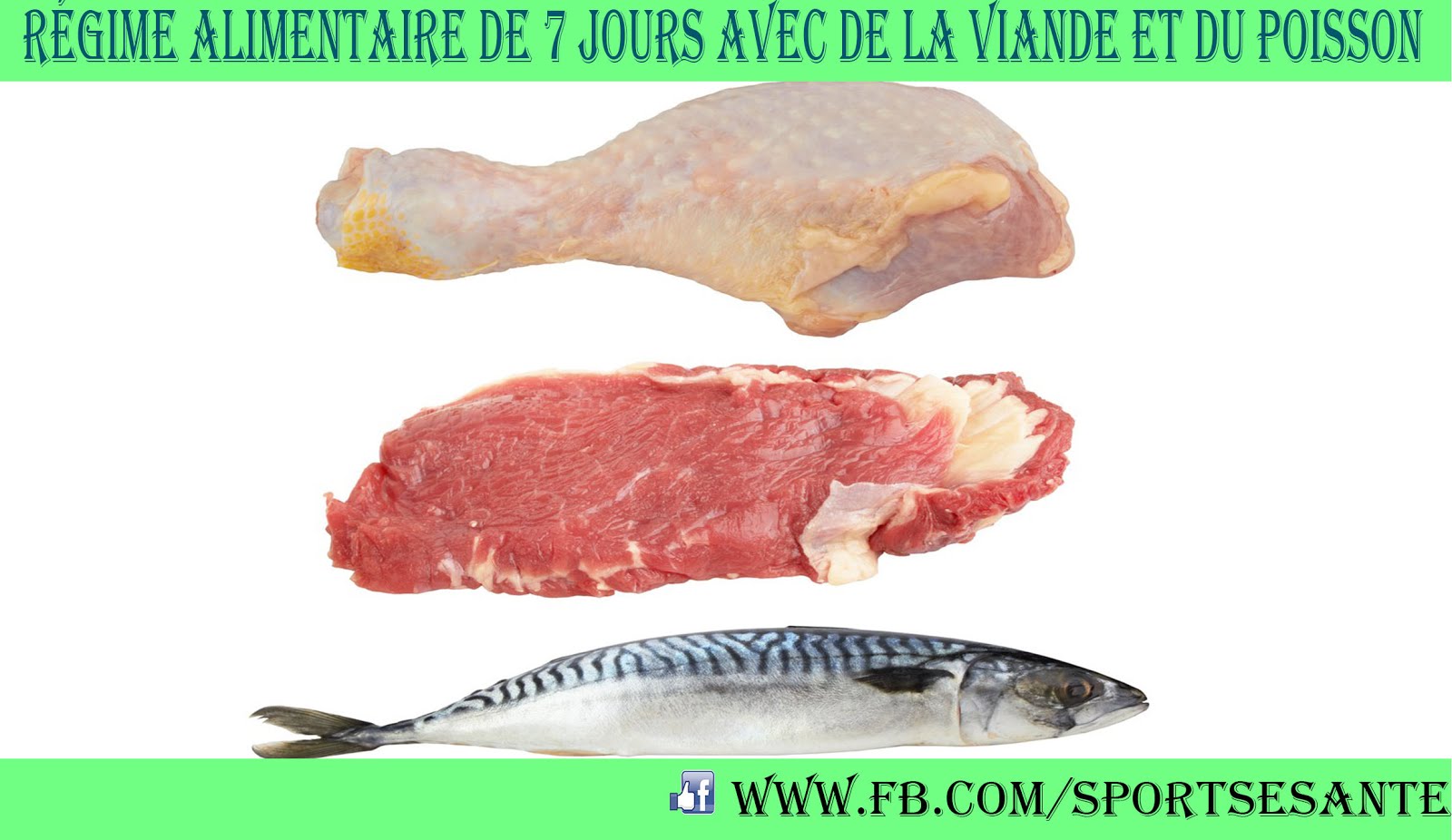 Régime alimentaire de 7 jours avec de la viande et du poisson ~ Sports ...