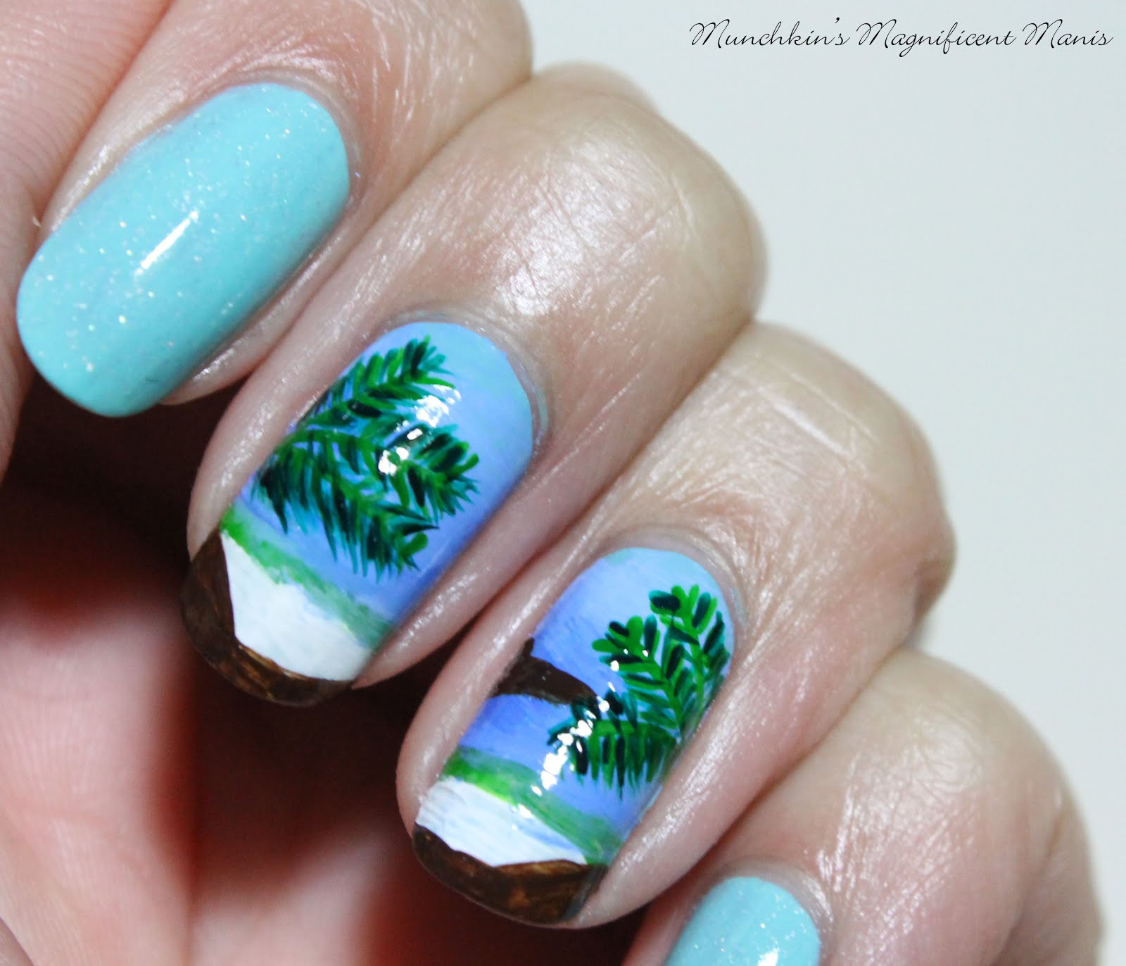 Munchkin’s Magnificent Manis: Paradise Cove- Tropical Nail Design