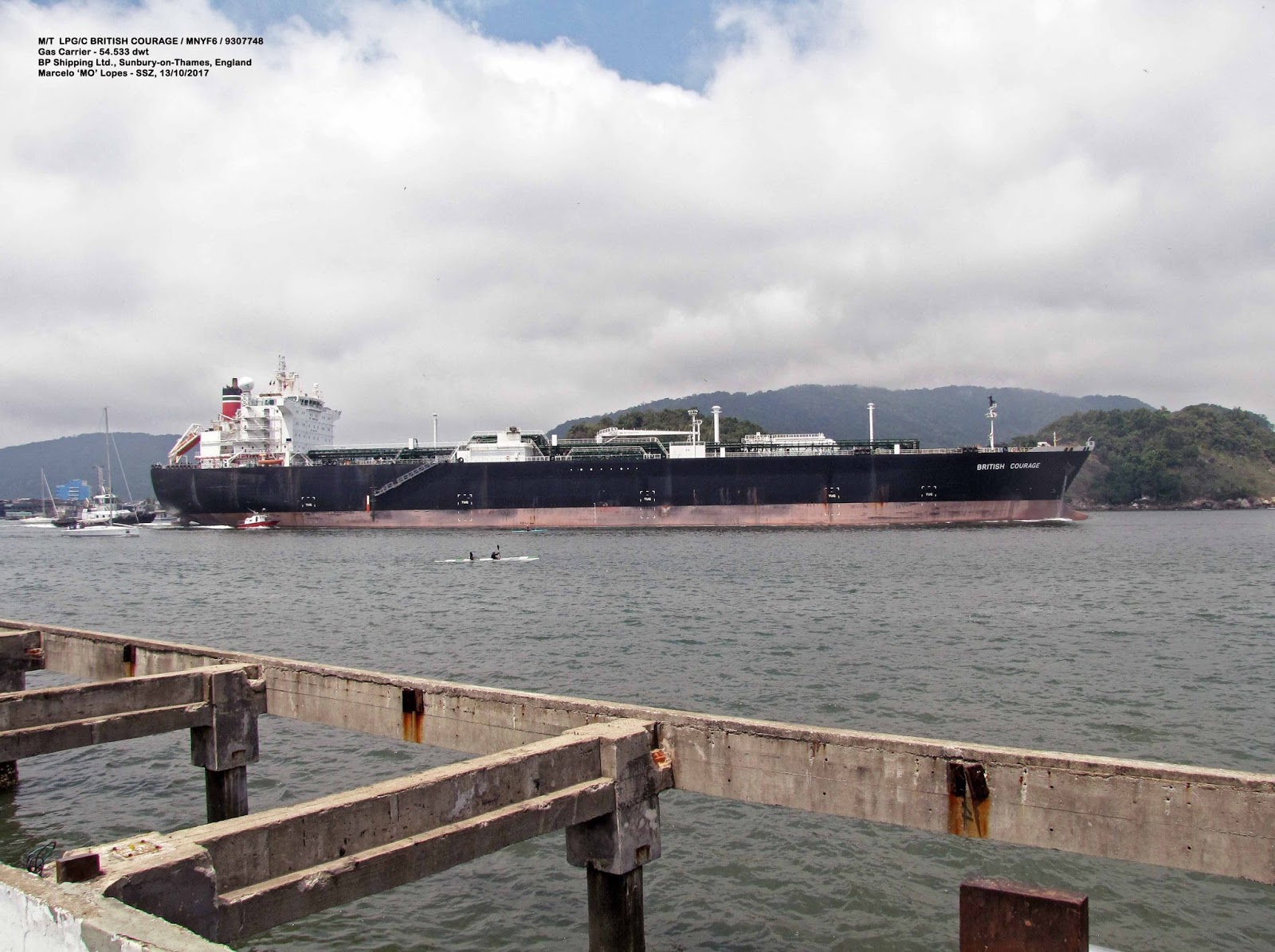 Santos Shiplovers: M/T LPG/C British Courage / MNYF6, Leaving Santos ...