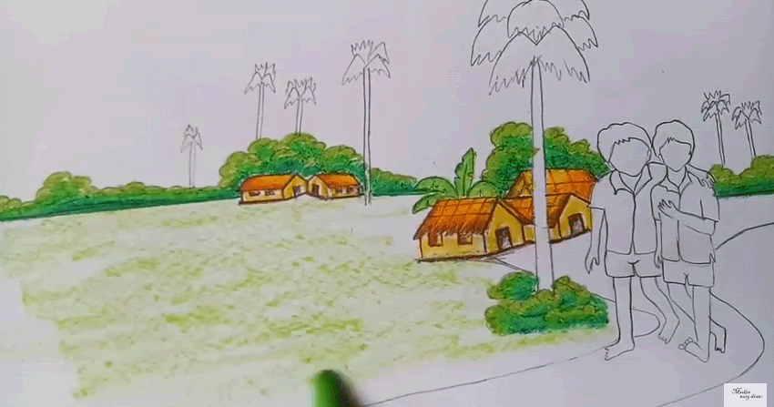 23+ Cara Menggambar Pemandangan Alam Yang Indah Dan Mudah