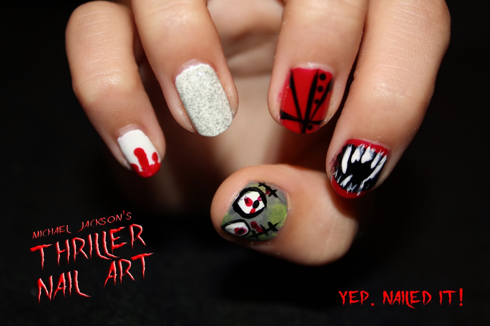 Yep. Nailed it.: Michael Jackson's Thriller Nail Art