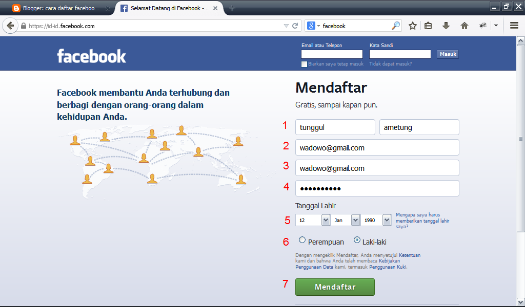 Cara Melakukan Pendaftaran Facebook Baru - FB Tutorial
