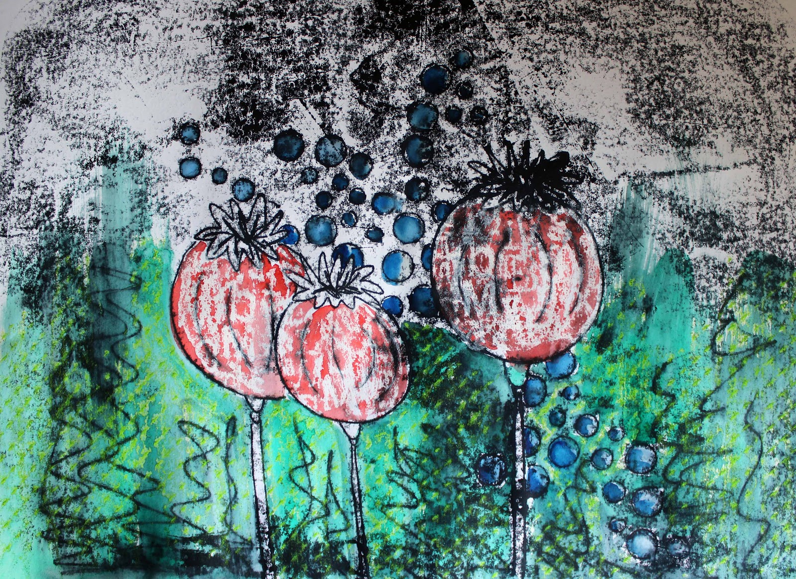 The Hoarder's Art Room: Mono-Printing Textures