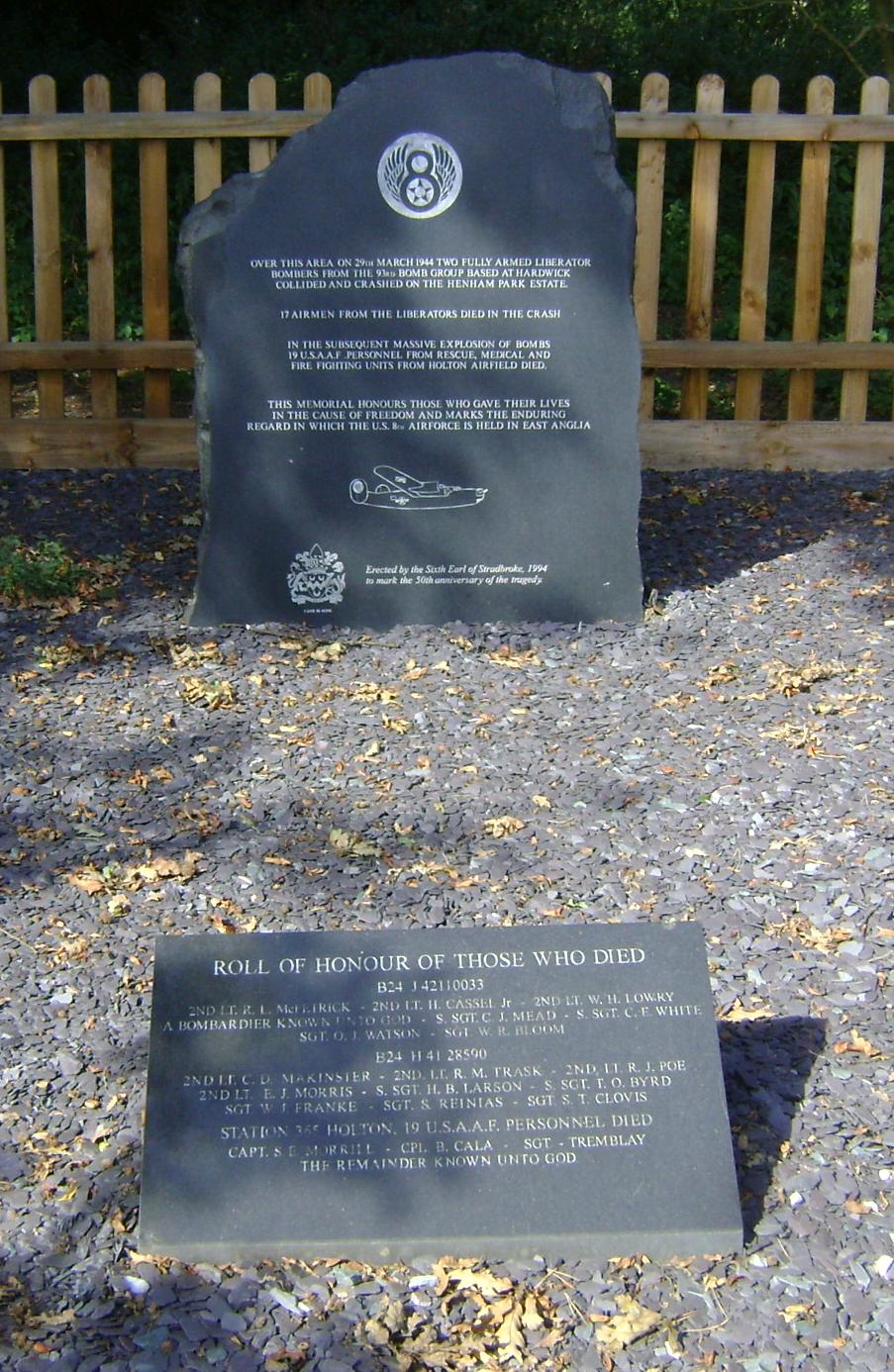 American Memorials in Norfolk & Suffolk: Henham Park, Beccles