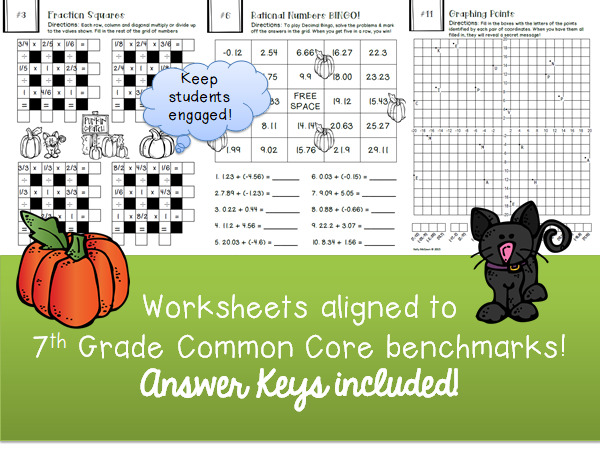 Kelly McCown: October NO PREP Math Packet - 7th Grade