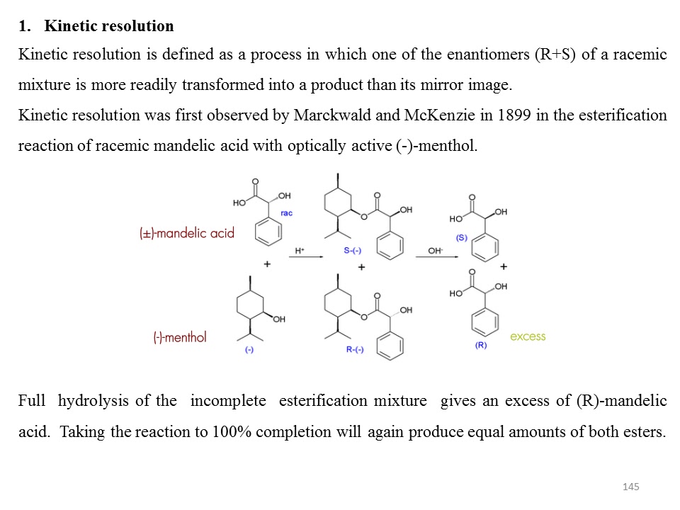 Pharmaceutical Organic Chemistry: Resolutions of Racemic mixture