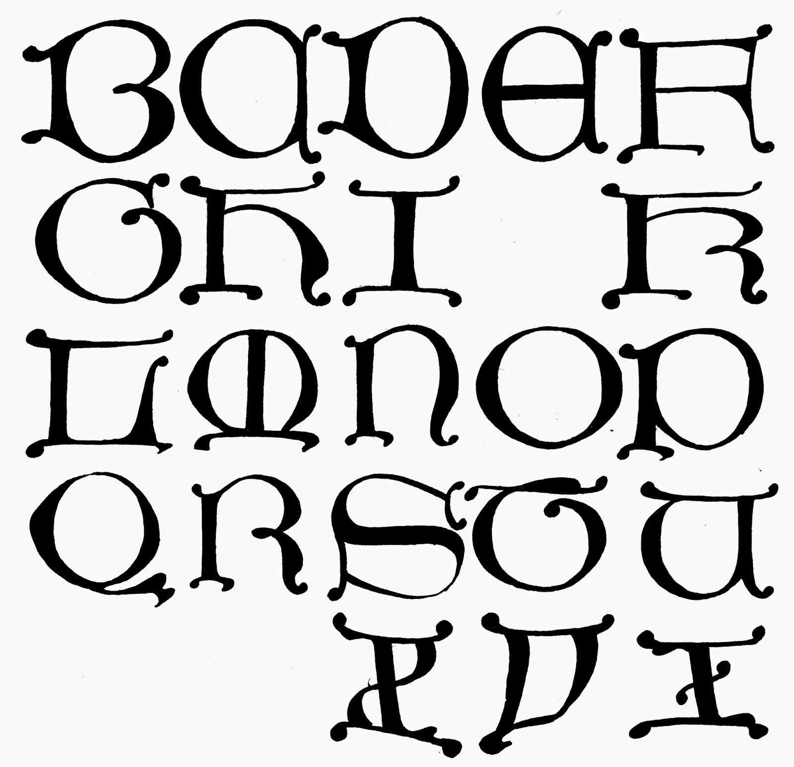 Typographie Médiévale Alphabet Calligraphie | Tatouage Png