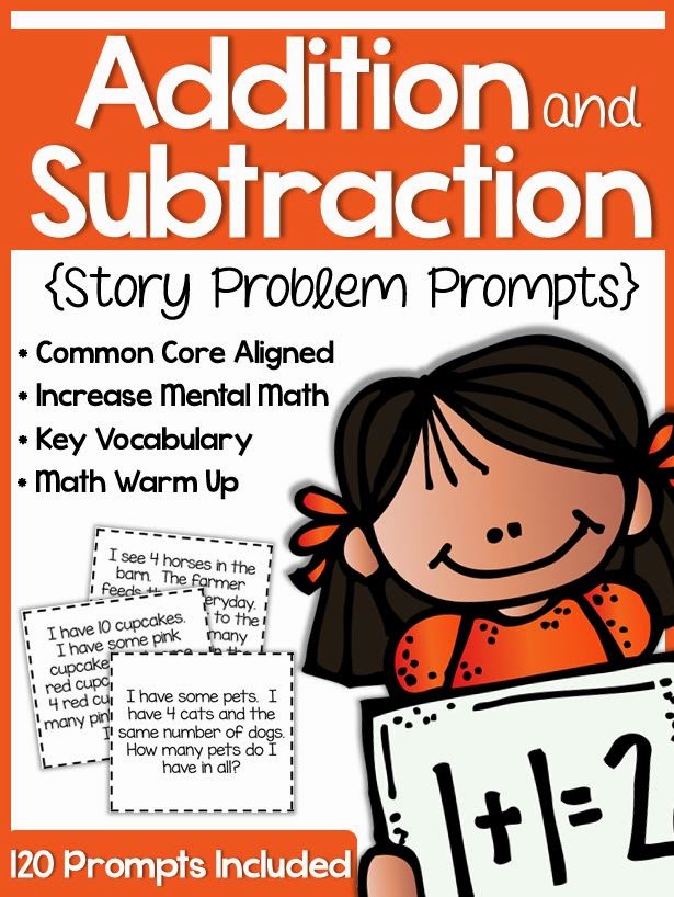Freebielicious: Addition/Subtraction Story Problem Prompts {a free preview}
