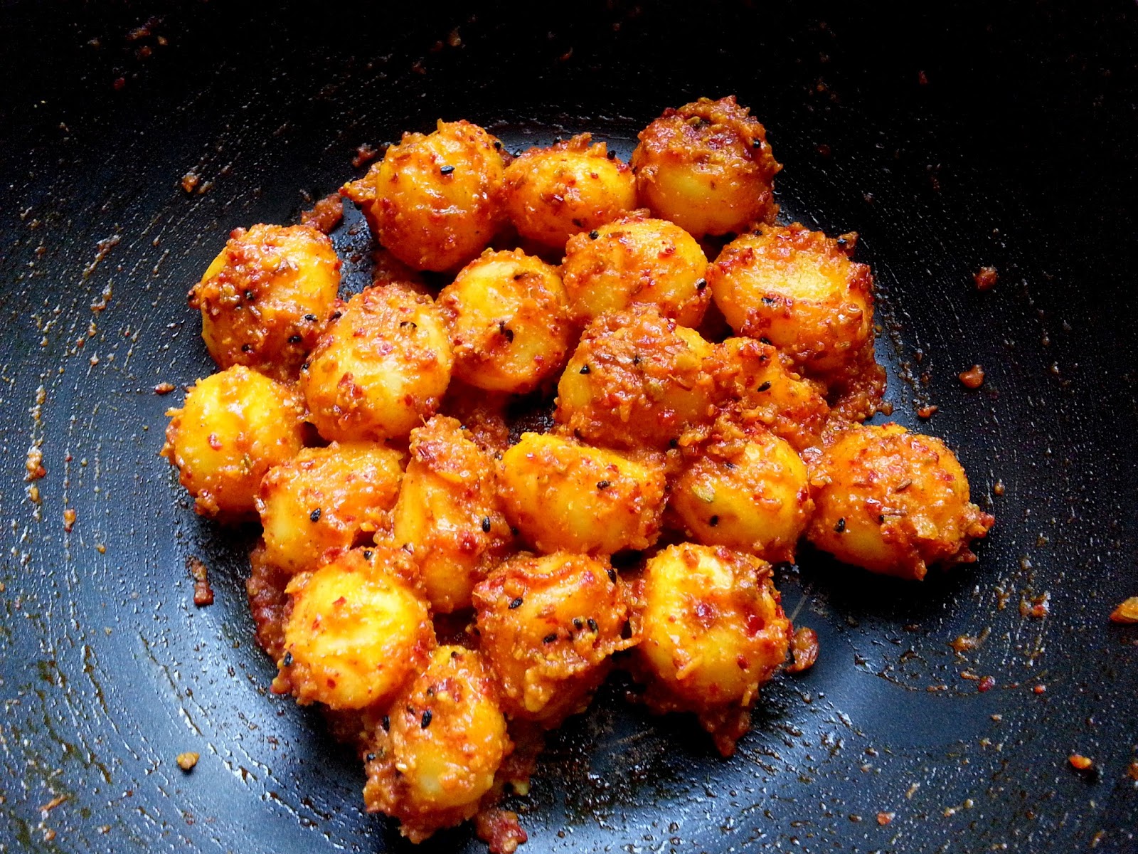 Annapurna: Achari Aloo / Spicy Pickled Baby Potato Recipe