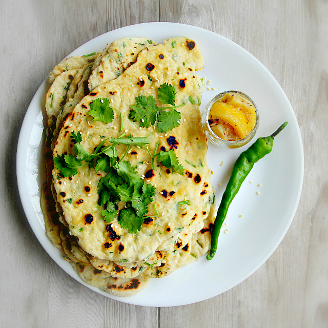 singapore shiok!: easy garlic herb and sesame naan