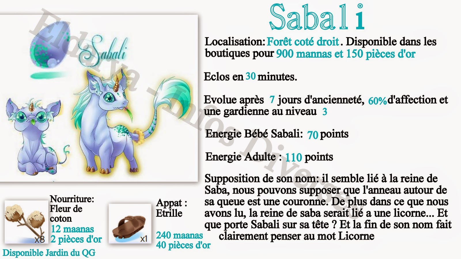 Eldarya - Infos Diverses: Tout savoir sur le Sabali