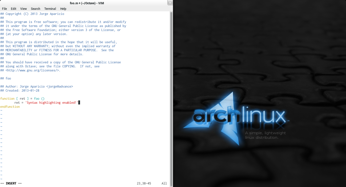 Embedded Programmer: Augmenting Octave with Vim Embedded Programmer: Augmenting Octave with Vim