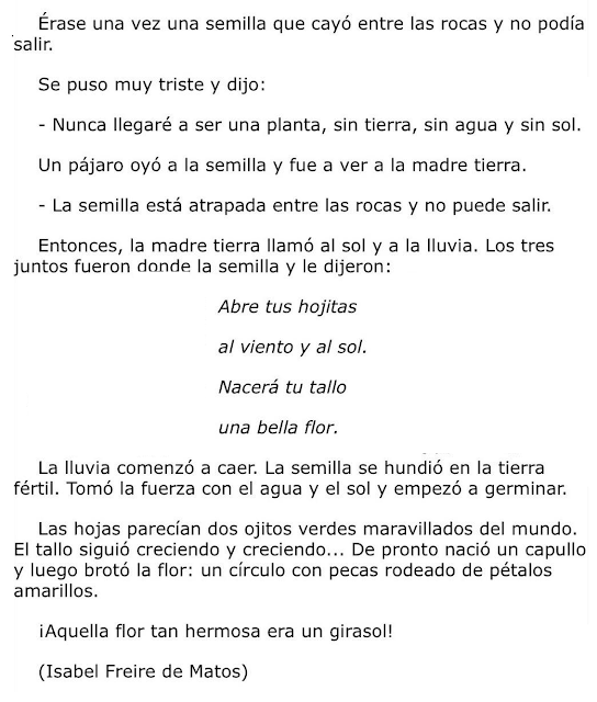 Lengua Castellana: Comprensión de lectura: La semilla