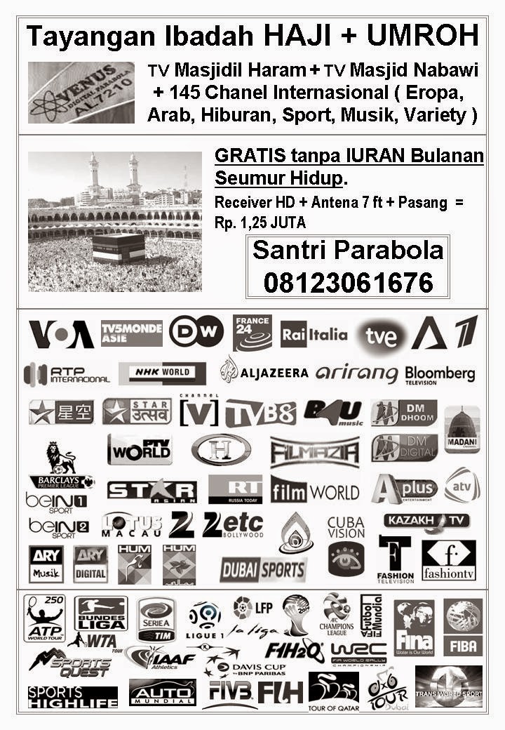 Parabola Mini TV ISLAMI SURABAYA, TV Rodja TV Insan TV Aswaja, Makkah ...
