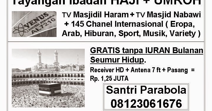 Parabola Mini TV ISLAMI SURABAYA, TV Rodja TV Insan TV Aswaja, Makkah ...