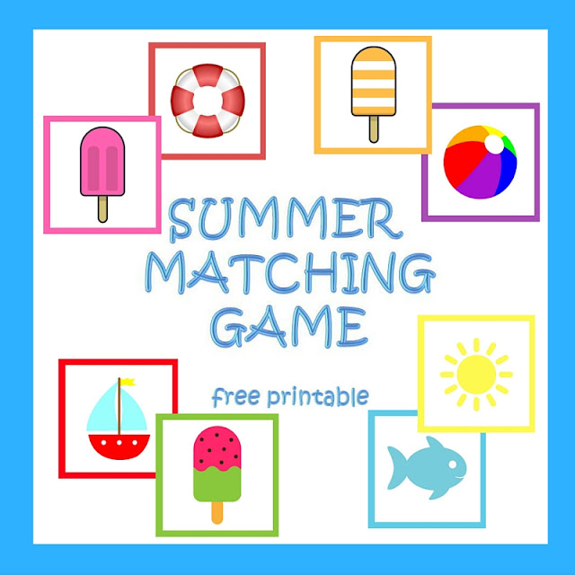 Summer matching game - free printable |Keeping it Real