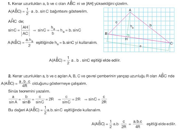 Üçgenin Çevrel Çember-Sinüs Alan Formülü « Net Fikir