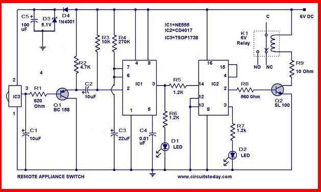 SKEMA RANGKAIAN AMPLIFIER: Remote Control Switch Circuit