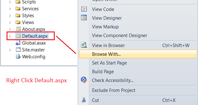 Set Default Browser In Visual Studio Web