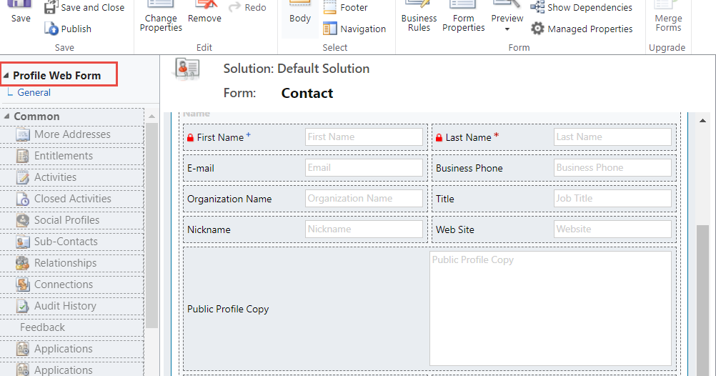 Hiding the Contact preferences in the Profile web form of Dynamics 365 ...