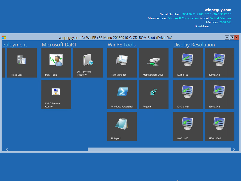 David Segura - WinPE Guy: WinPE Menu