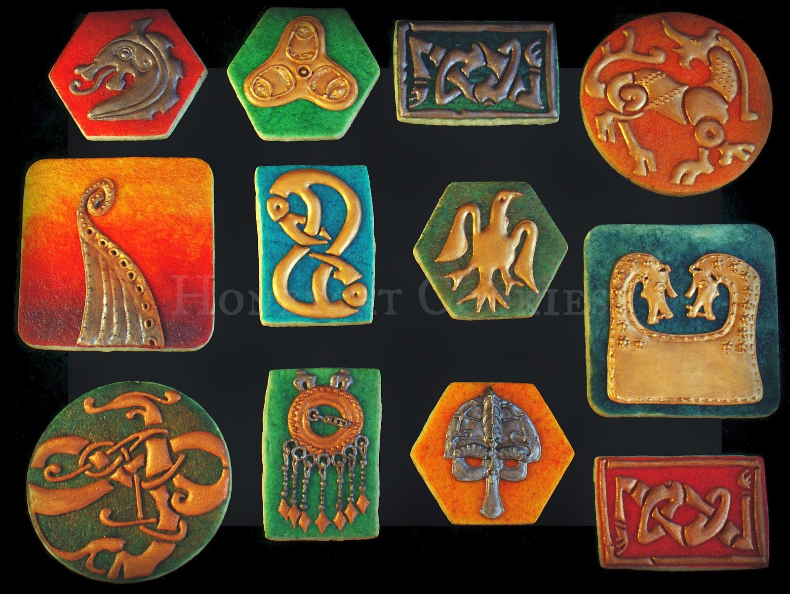 Honeycat Cookies: Viking Metalwork Cookies