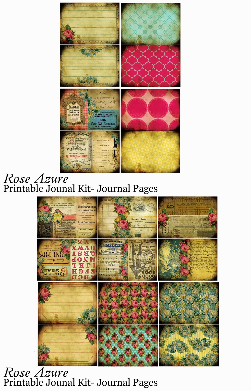 Tsunami Rose Designs: NEW! Rose Azure Printable Journal