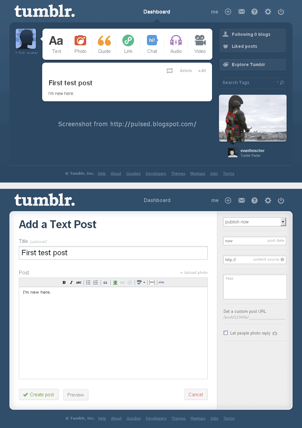 Pulsed: Blogger vs WordPress vs Tumblr Comparison