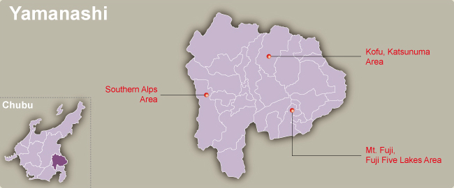 Yamanashi Map Regional City | Regional City Maps of Japan
