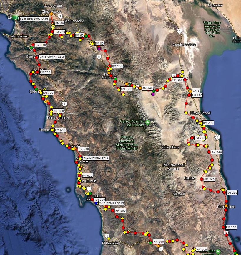 Racing Maps: 2018 Baja 1000 Course Map