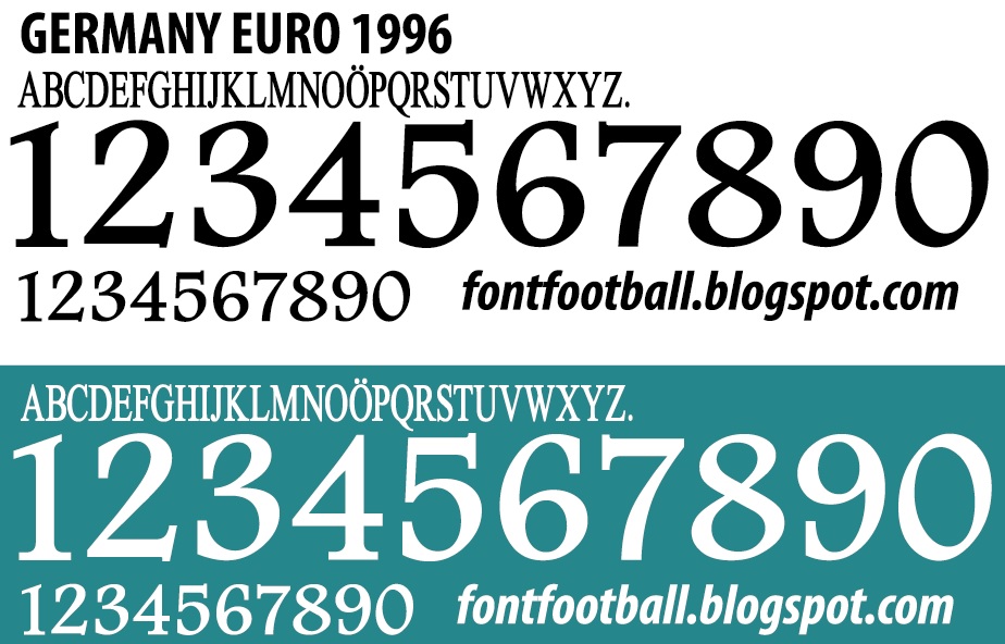FONT FOOTBALL: Font Vector Germany Euro 1996 kit