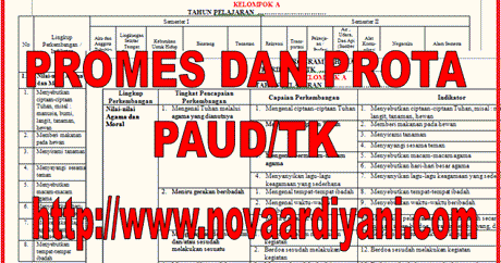 Program Semester (PROMES) dan Program Tahunan (PROTA) PAUD/TK - File Revisi