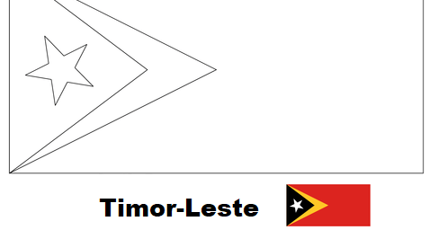 Blog de Geografia: Bandeira de Timor-Leste para colorir