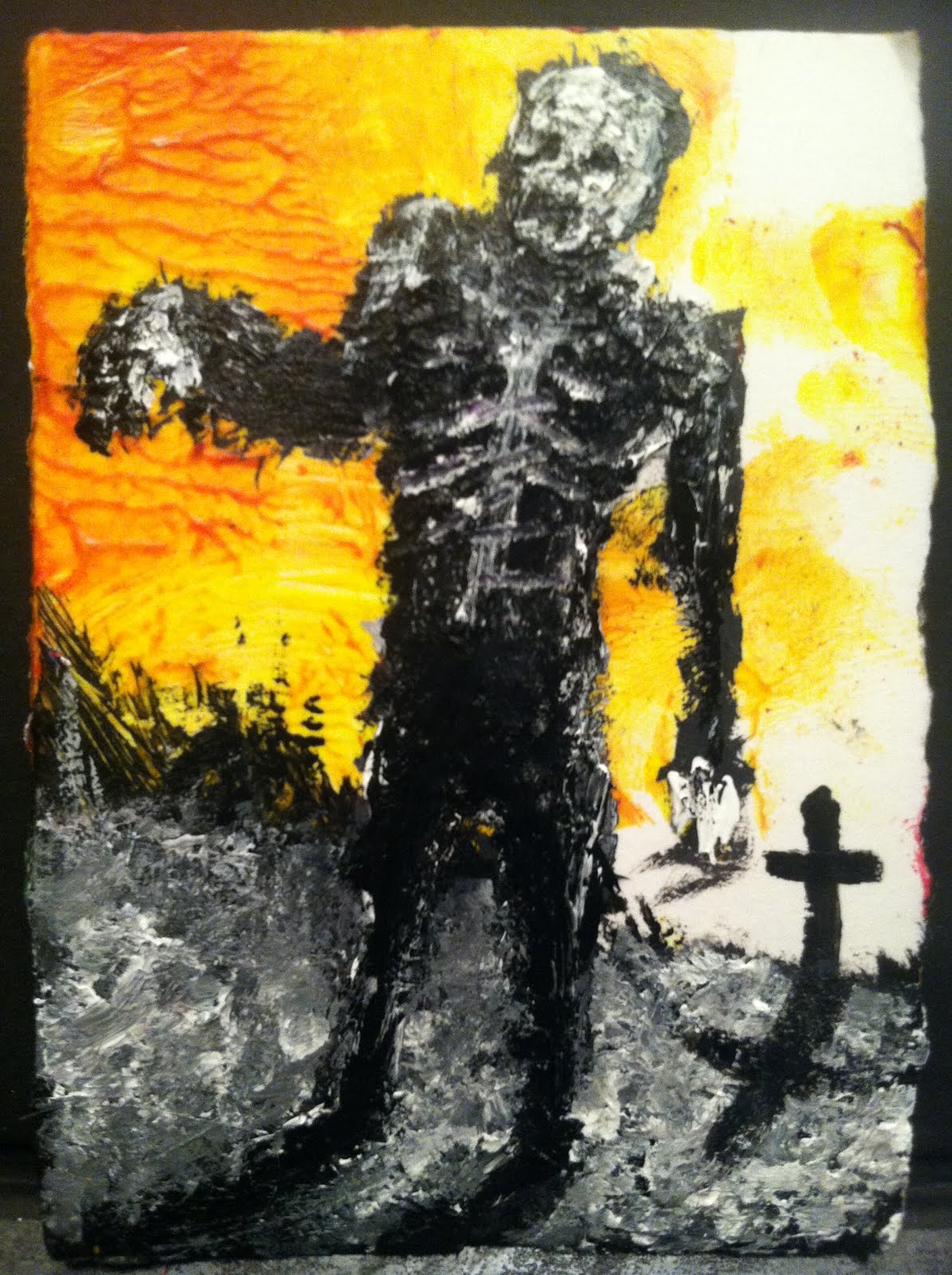 TIM OZMAN ART PORTFOLIO AND AUCTIONS.: Zombie at sunset
