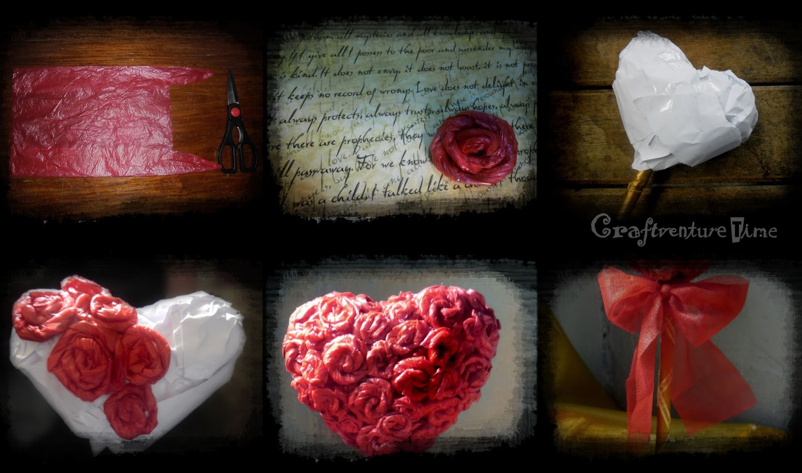 Craftventure Time: Plastic Bag Roses Topiary